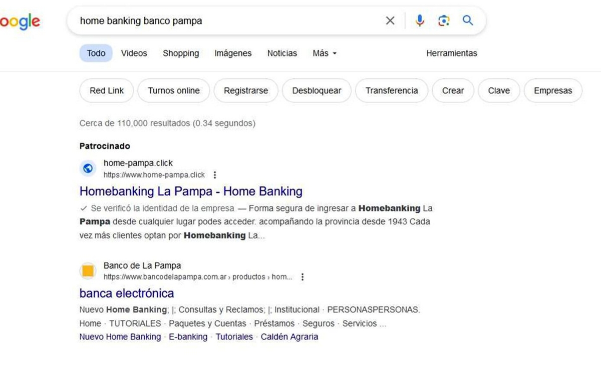 Cuatro estafas en falso homebanking del BLP
